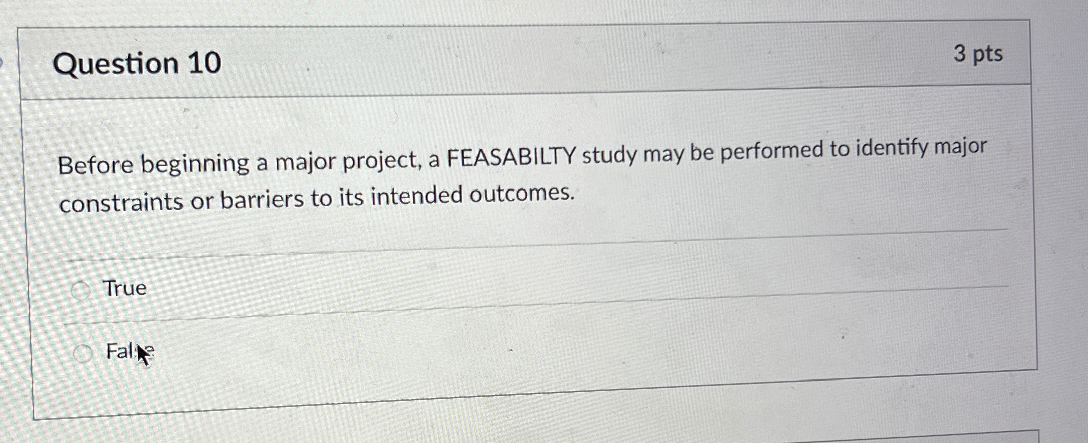 Solved Question 103 ﻿ptsBefore beginning a major project, a | Chegg.com
