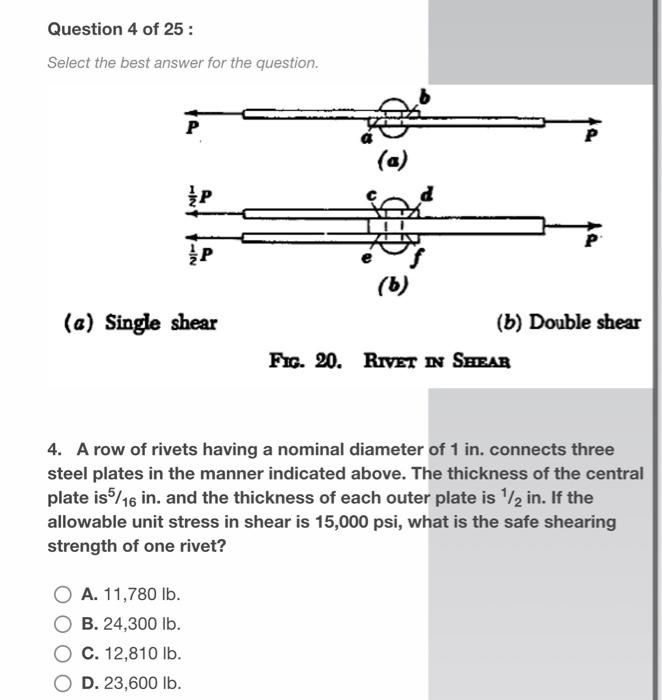 Solved Question 4 of 25: Select the best answer for the | Chegg.com