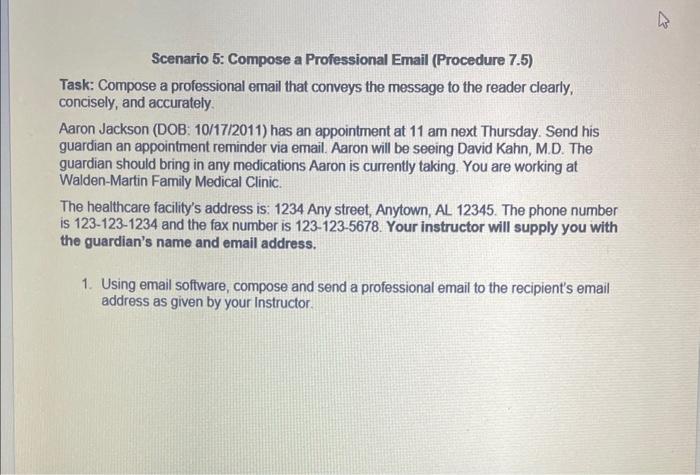 Solved Scenario 2: Compose a Professional Business Letter | Chegg.com