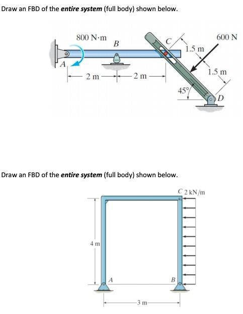 Solved Draw an FBD of the entire system (full body) shown | Chegg.com