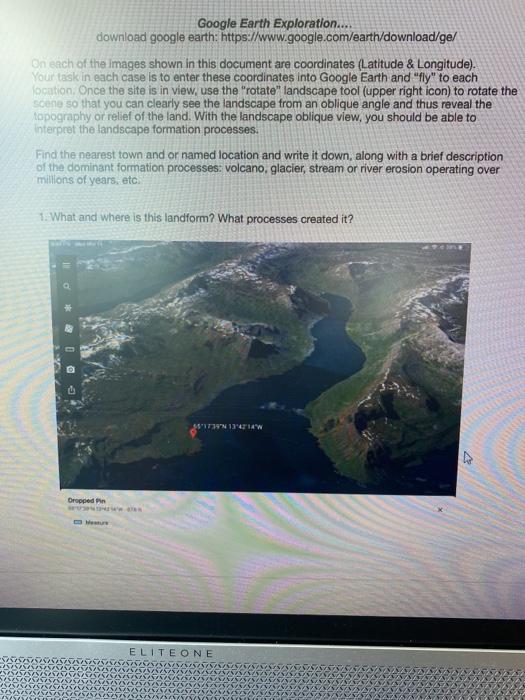 Google Earth Exploration.... download google earth: | Chegg.com