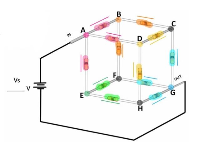 Solved I'm trying to make this resistor cube into a 2D | Chegg.com