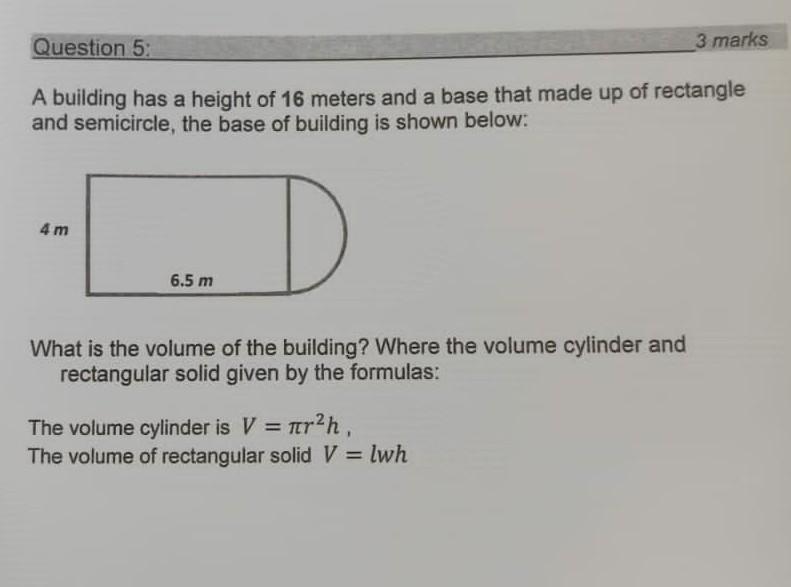 A building has a height of 16 meters and a base that | Chegg.com