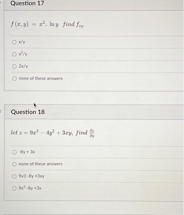 Solved let f(x,y)=3x2−5x2y2+y2, find ∂y∂x∂f(x,y) none of | Chegg.com