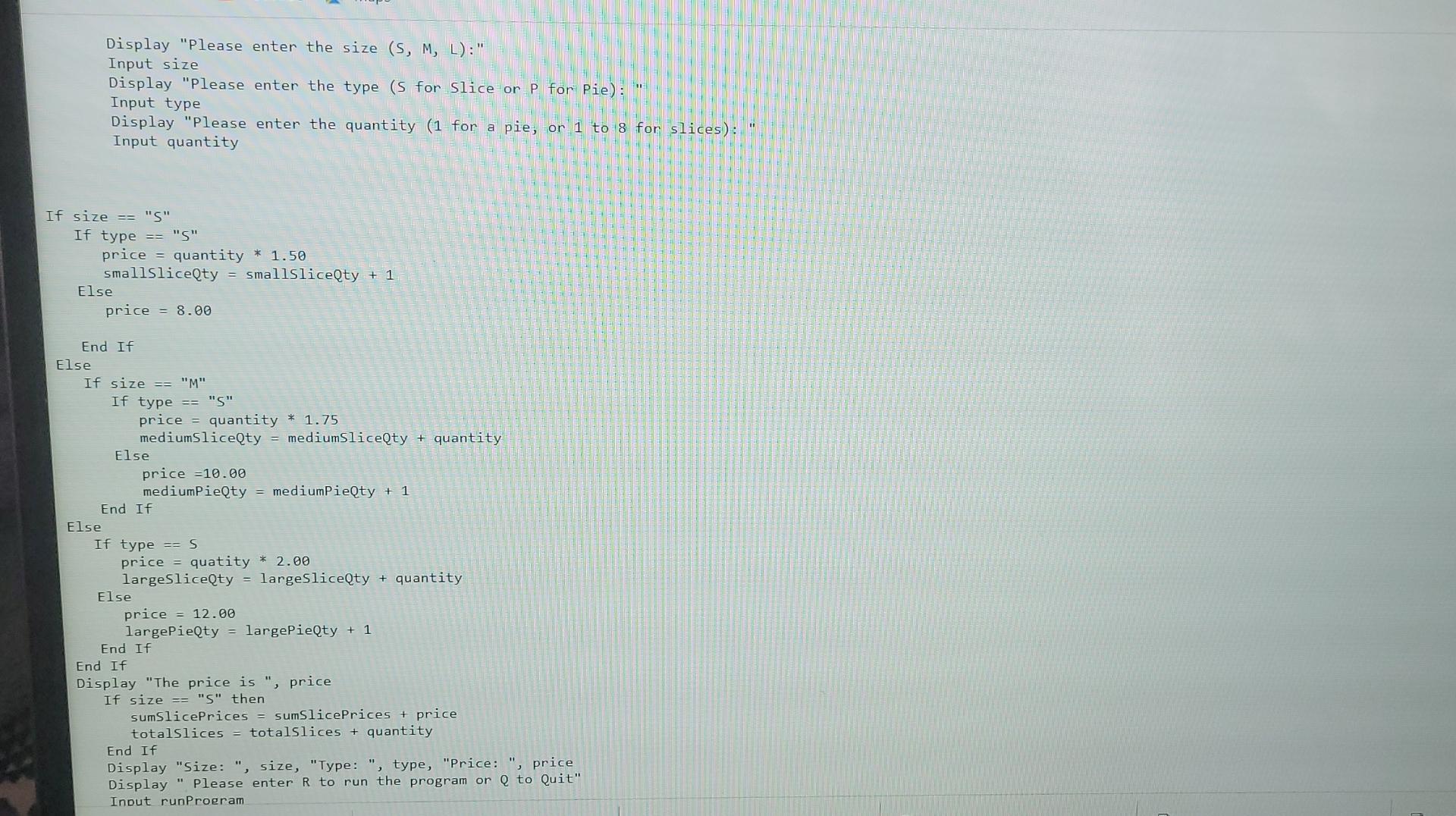 Solved Problem 2: A pizza truck that sells only cheese pizza | Chegg.com