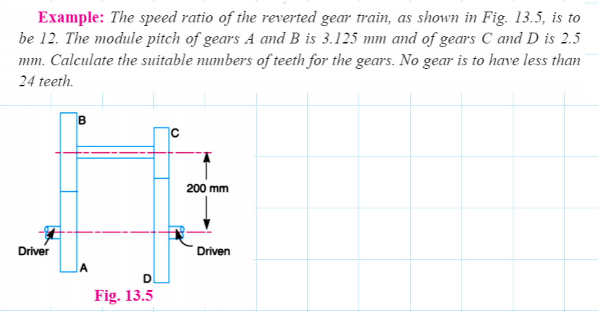 Solved Example: The speed ratio of the reverted gear train, | Chegg.com