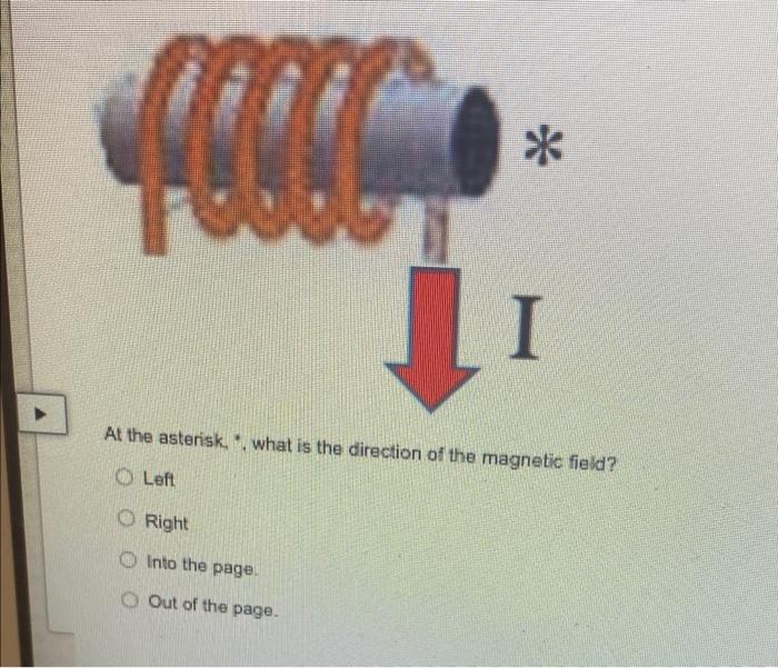Solved At the asterisk. " what is the direction of the | Chegg.com