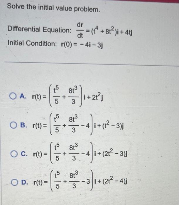 Solved Solve the initial value problem. Differential | Chegg.com