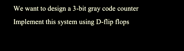 Solved We want to design a 3-bit gray code counter Implement | Chegg.com