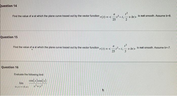 Solved Find the value of a at which the plane curve traced | Chegg.com