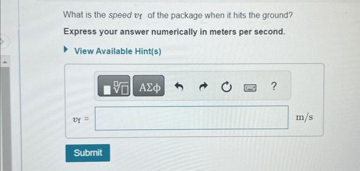 After a package is dropped from the plane, how long | Chegg.com