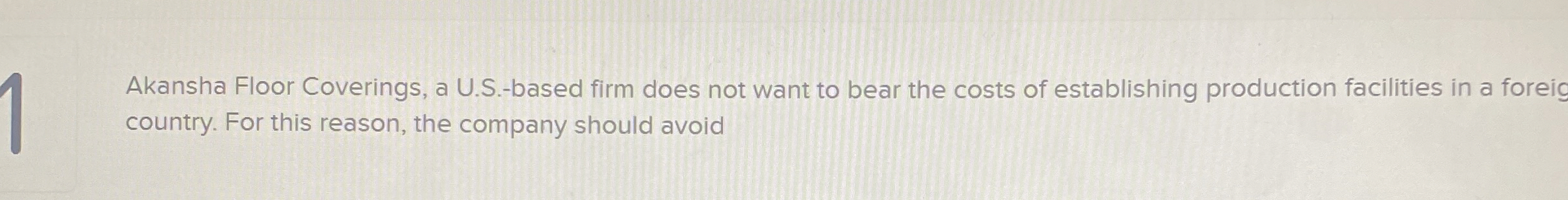 Solved Akansha Floor Coverings, a U.S.-based firm does not | Chegg.com