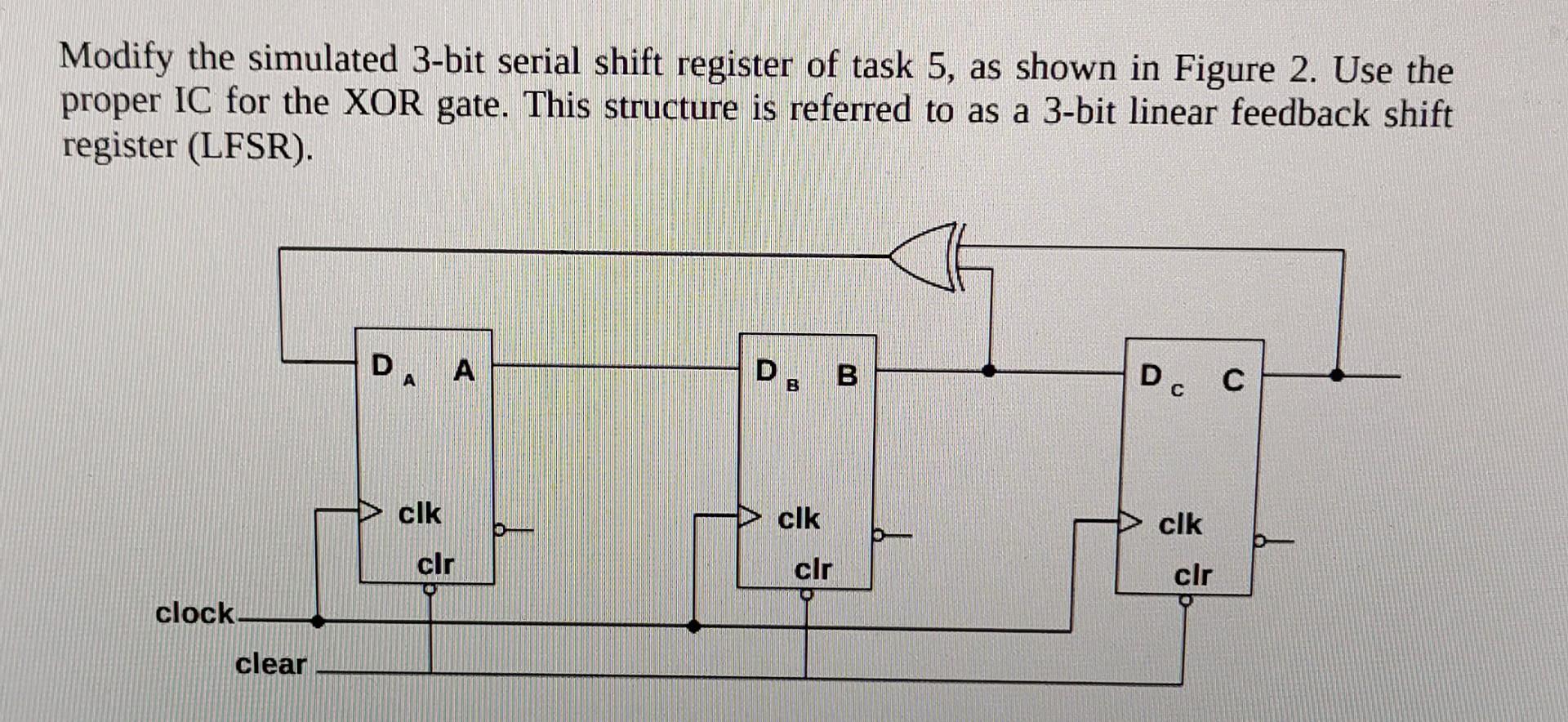 Solved Modify the simulated 3-bit serial shift register of | Chegg.com