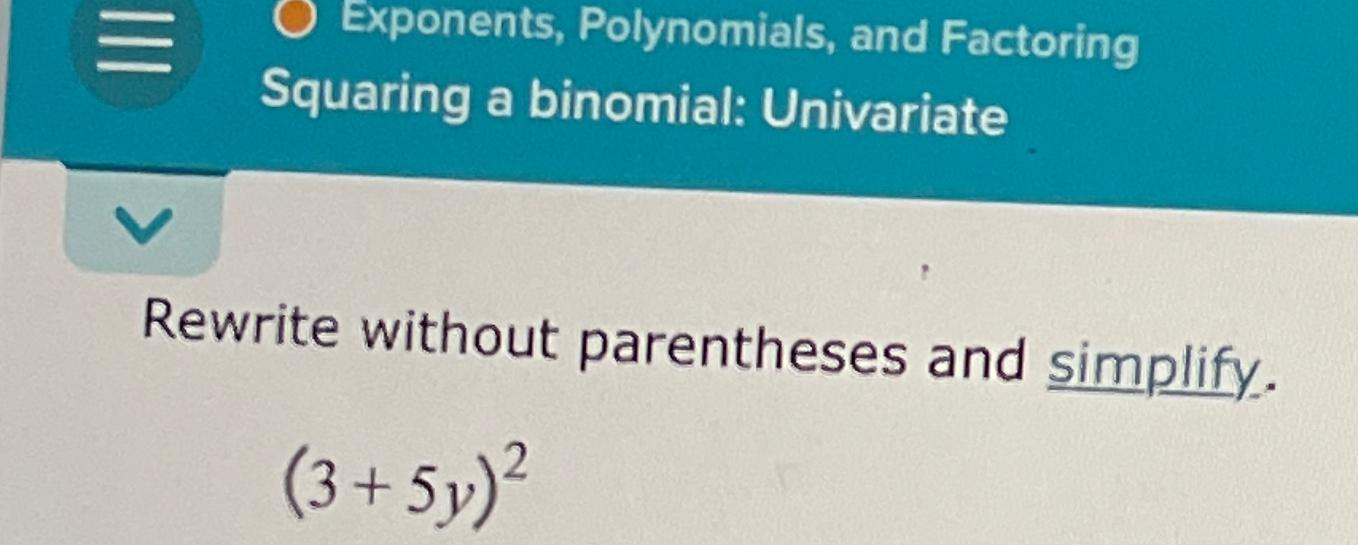 Solved Exponents, Polynomials, and FactoringSquaring a | Chegg.com