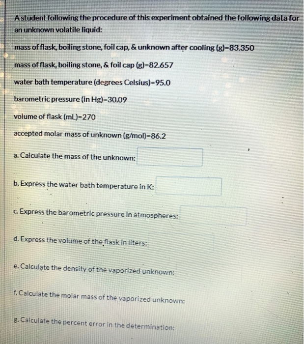 Solved A student following the procedure of this experiment | Chegg.com
