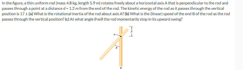 Solved In the figure, a thin uniform rod (mass 4.8 ﻿kg , | Chegg.com