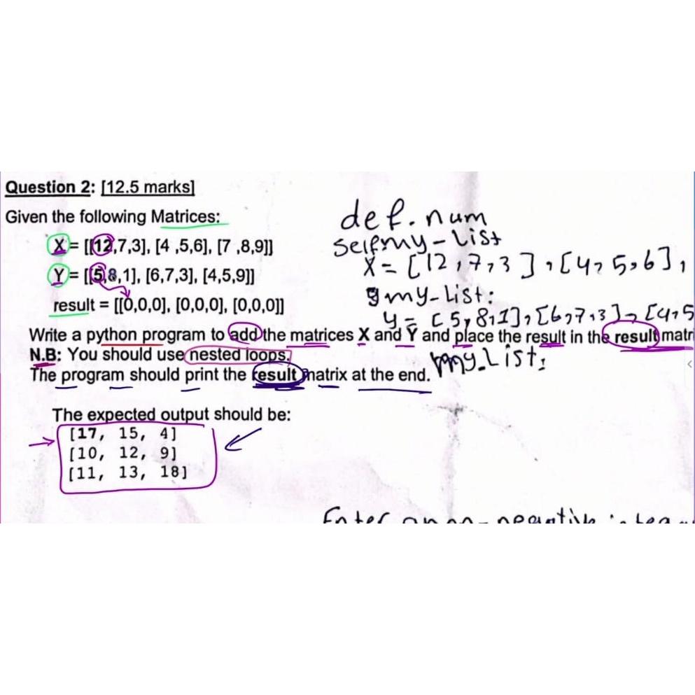 Solved Question 2: [12.5 ﻿marks]Given the following | Chegg.com