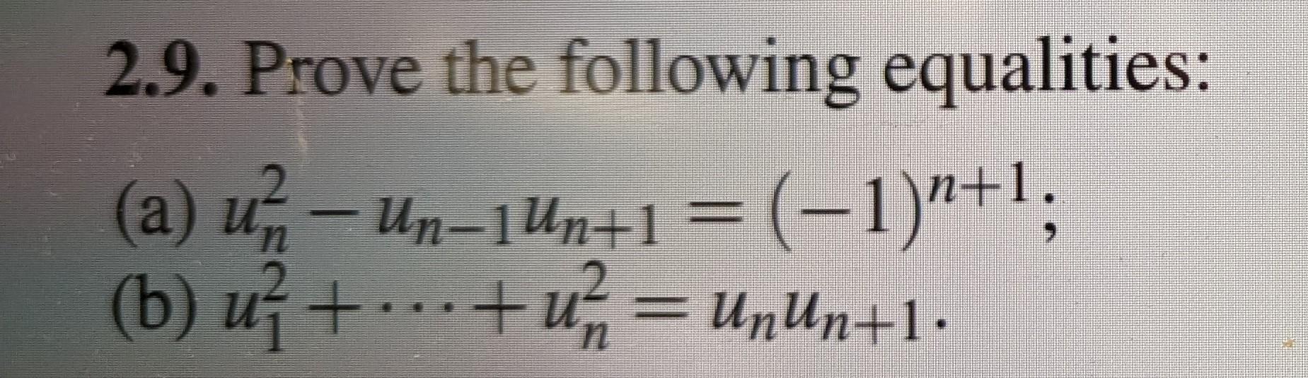 Solved 2.9. Prove the following equalities: (a) | Chegg.com
