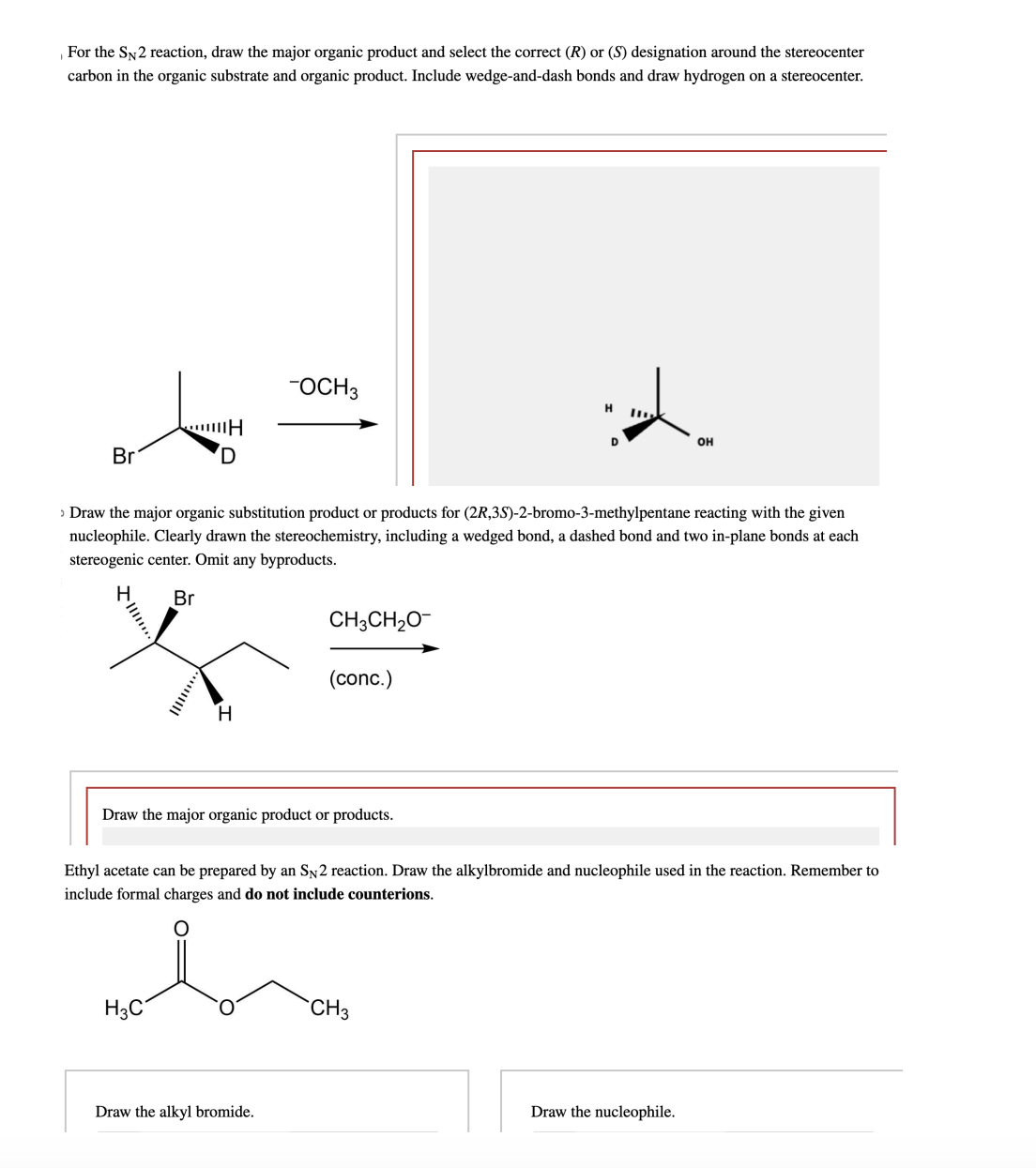 Solved For the \( \mathrm{S}_{\mathrm{N}} 2 \) ﻿reaction, | Chegg.com