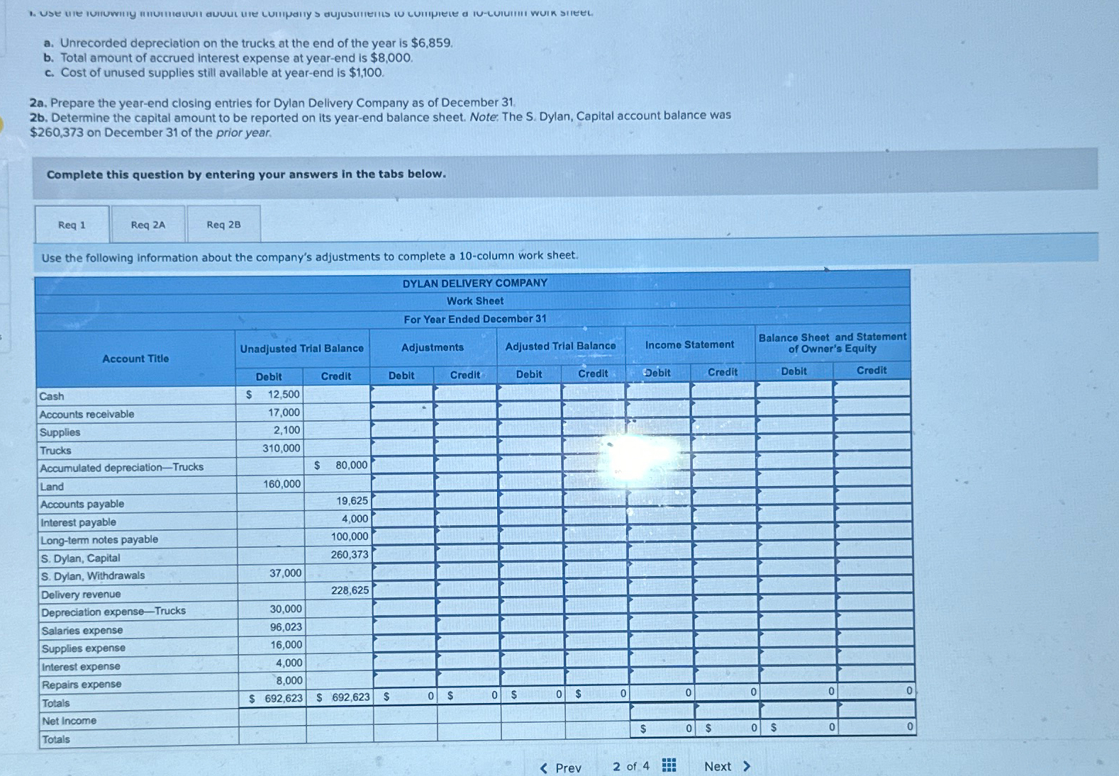 Solved a. ﻿Unrecorded depreciation on the trucks at the end | Chegg.com