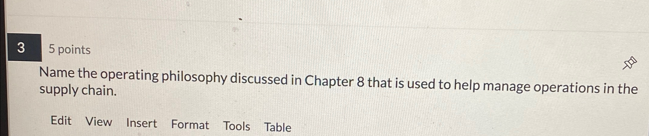 Solved 35 ﻿pointsName the operating philosophy discussed in | Chegg.com