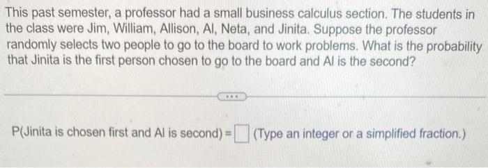 Solved This past semester, a professor had a small business | Chegg.com