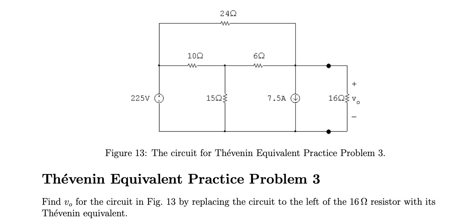 Solved Thévenin Equivalent Practice Problem 3Find vo ﻿for | Chegg.com
