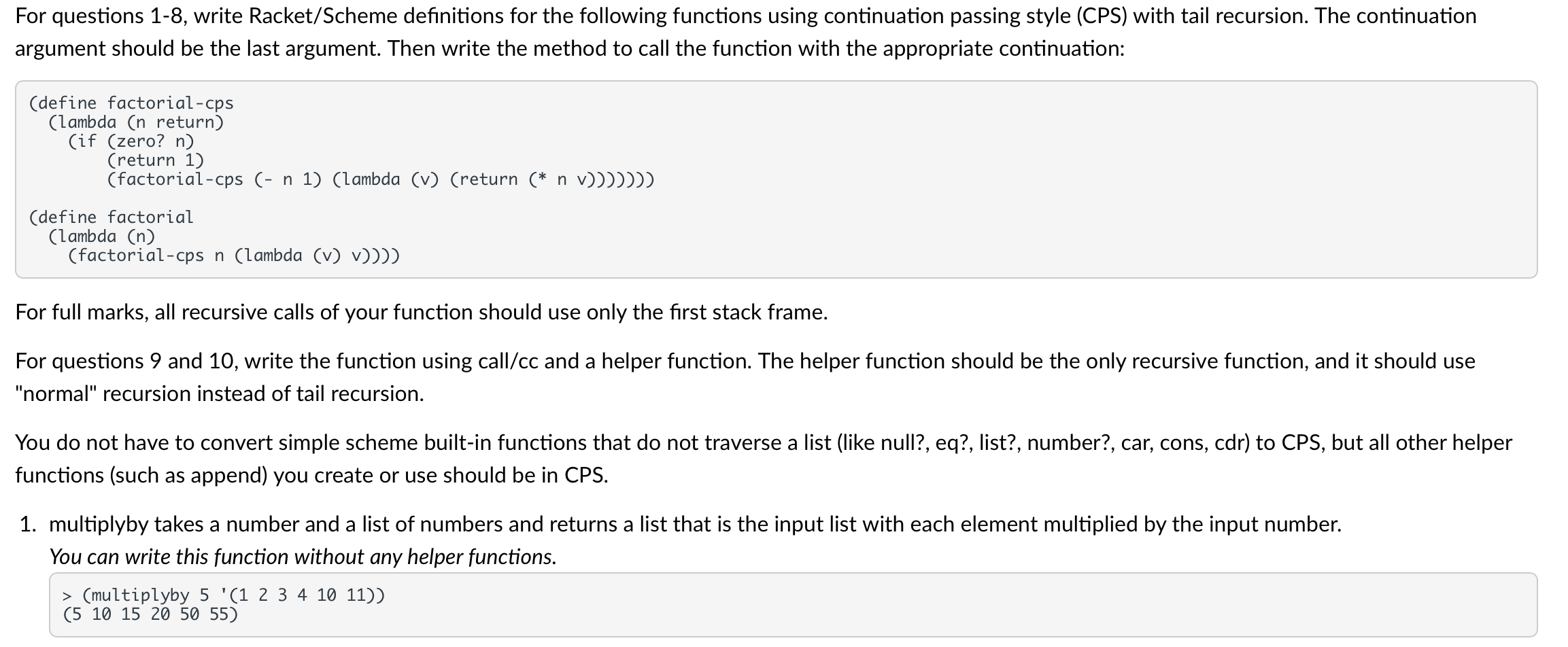 Solved For questions 1-8, ﻿write RacketScheme definitions | Chegg.com