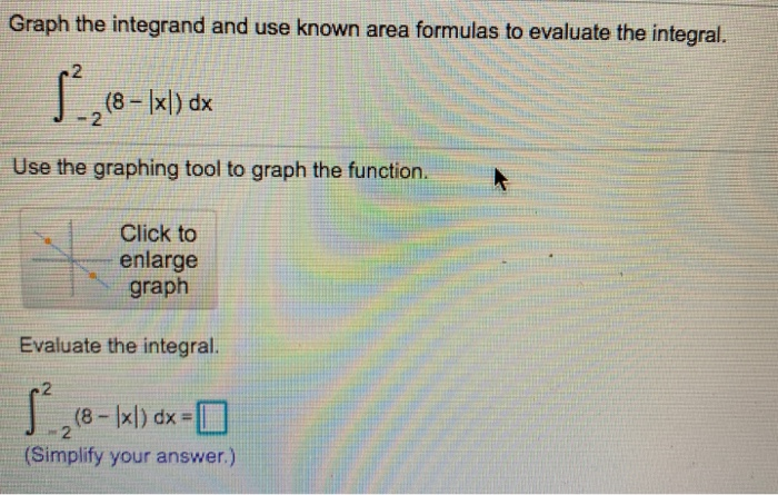 Solved Graph the integrand and use known area formulas to | Chegg.com