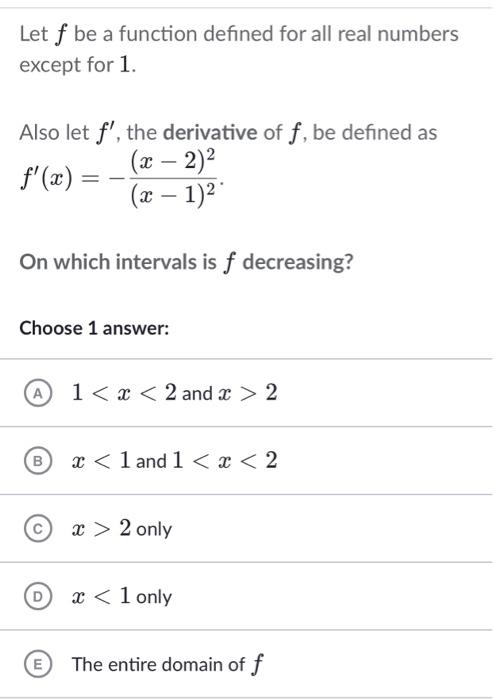 Solved Let f be a function defined for all real numbers | Chegg.com