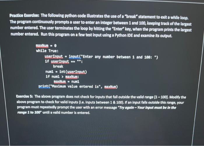 Solved ractice Exercises The following python code | Chegg.com