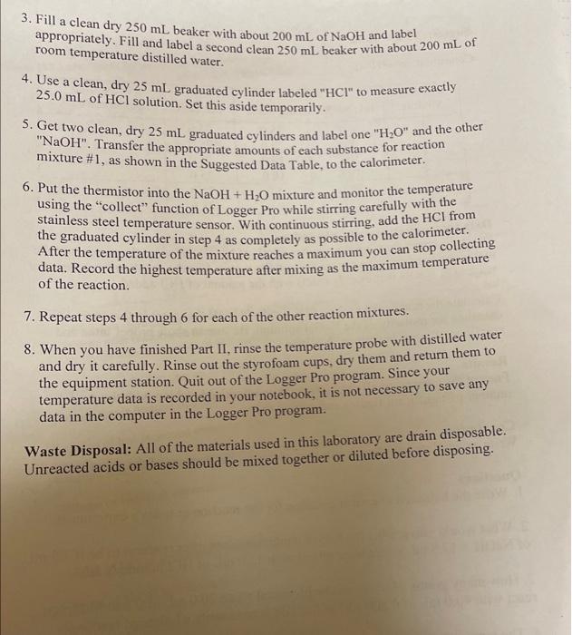 Solved Pre-lab Questions Use the data below obtained when | Chegg.com