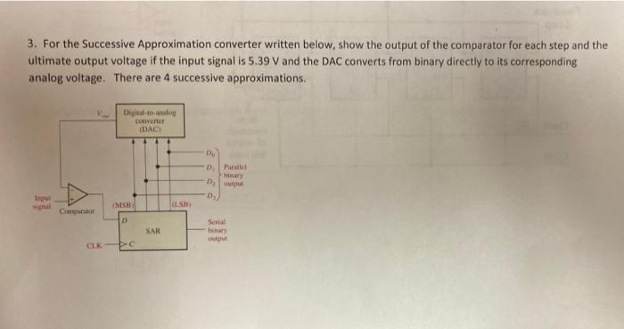 Solved 3. For the Successive Approximation converter written | Chegg.com