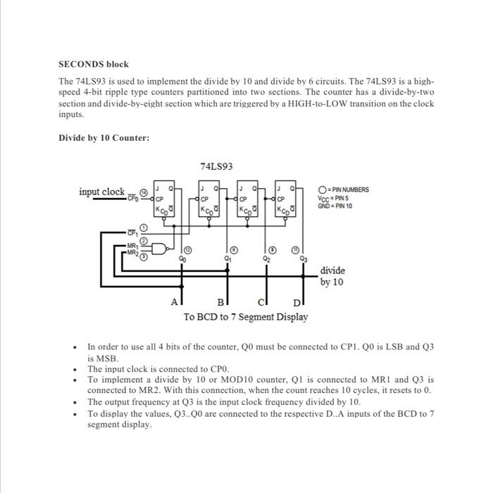 Solved Divide by 6 Counter: 74LS93 O-PIN NUMBERS | Chegg.com