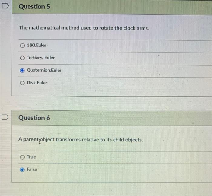 Solved The mathematical method used to rotate the clock | Chegg.com