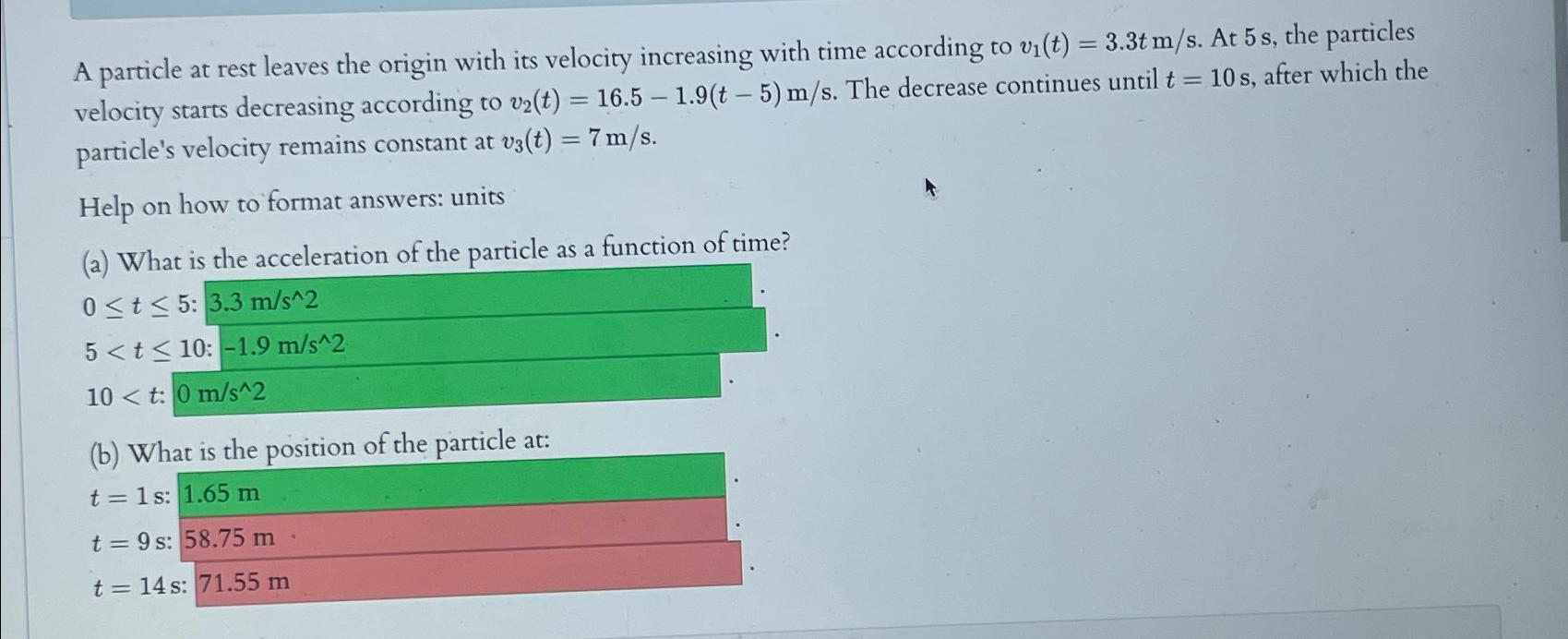 Solved A particle at rest leaves the origin with its | Chegg.com
