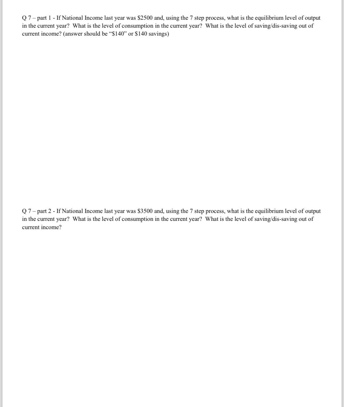 Solved Q 7 - ﻿part 1 - ﻿If National Income last year was | Chegg.com