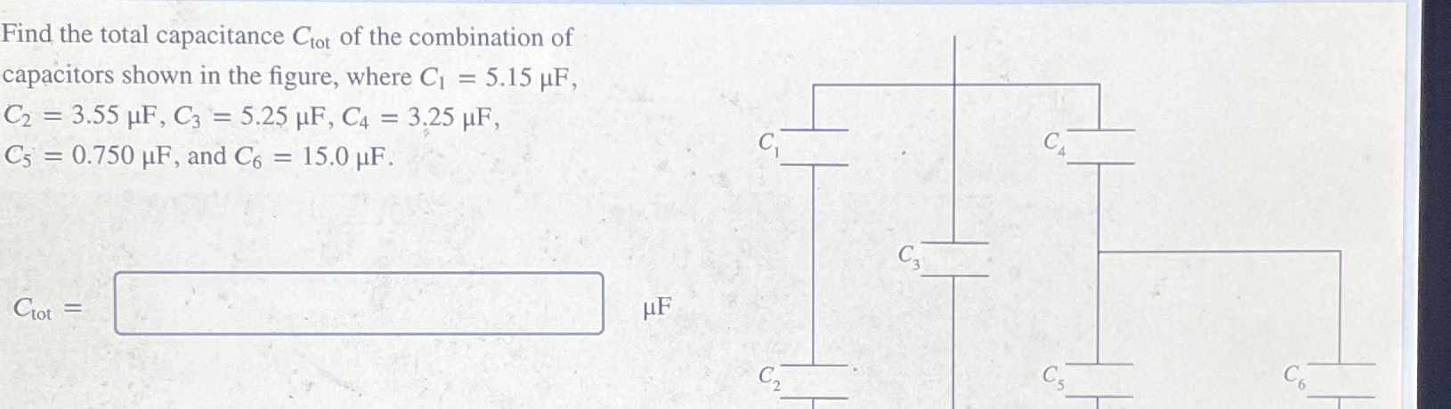 Solved Find the total capacitance Ctot ﻿of the combination | Chegg.com