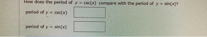 Solved How does the period of y = csc(x) compare with the | Chegg.com