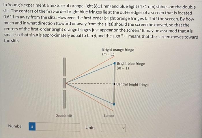 Solved In Young's experiment a mixture of orange light (611 | Chegg.com