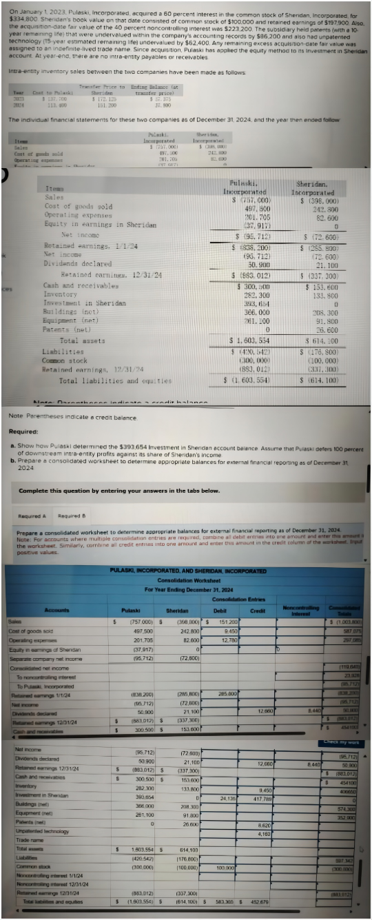 Solved On January 1.2023. ﻿Pulaski, Incorporated, acquired a | Chegg.com