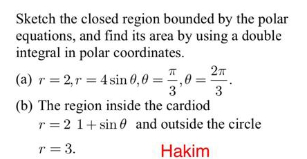 Solved Sketch the closed region bounded by the polar | Chegg.com