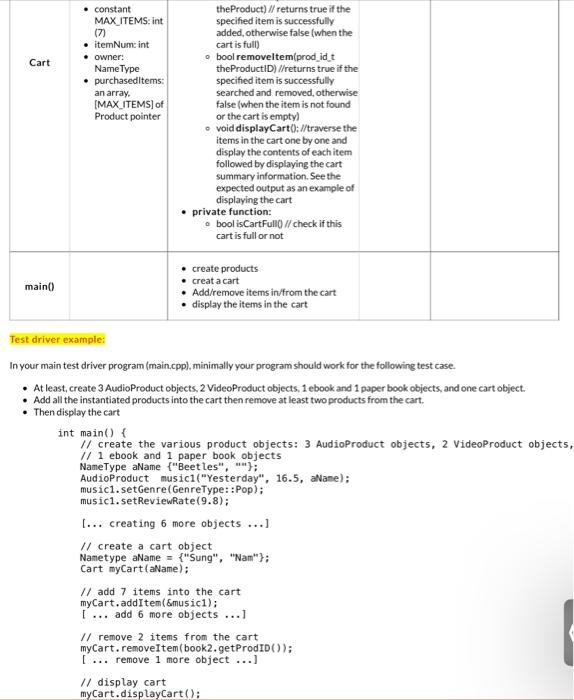 Solved Writing a set of C++ classes and structures with | Chegg.com