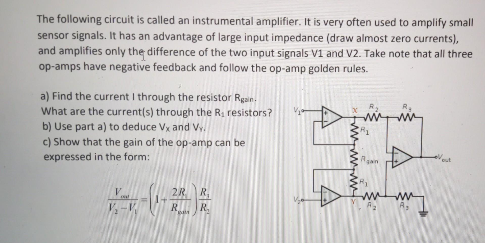 Solved The following circuit is called an instrumental | Chegg.com