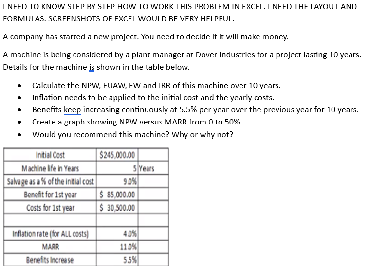 Excel Please I NEED TO KNOW STEP BY STEP HOW TO WORK | Chegg.com