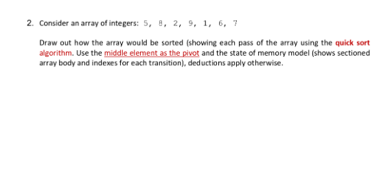 Solved 2. ﻿Consider an array of integers: | Chegg.com