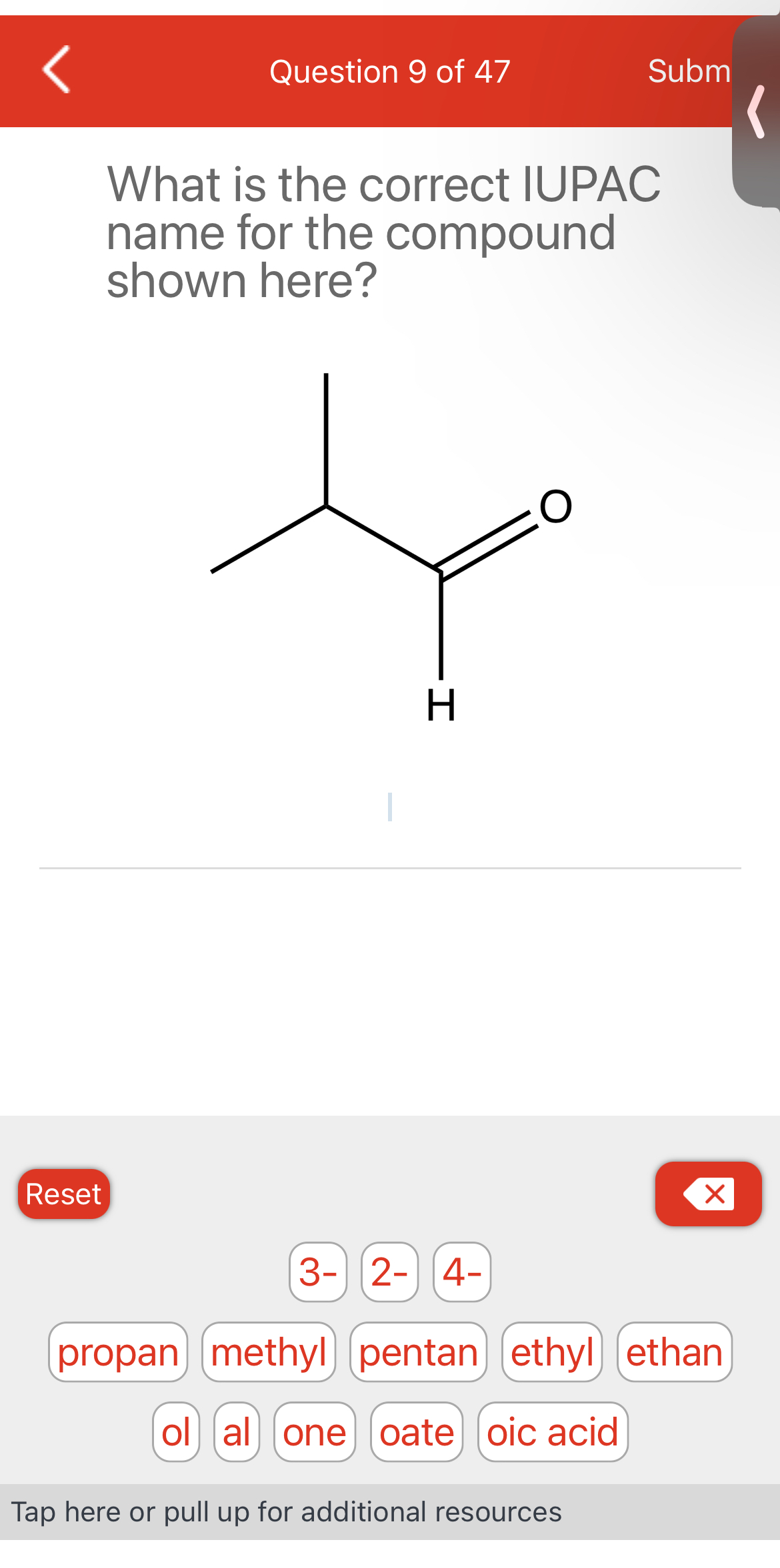 Solved Question 9 ﻿of 47SubmWhat is the correct IUPAC name | Chegg.com