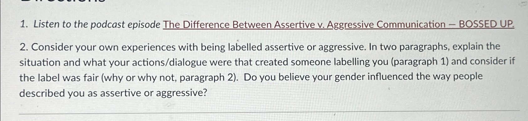 Solved Listen to the podcast episode The Difference Between | Chegg.com