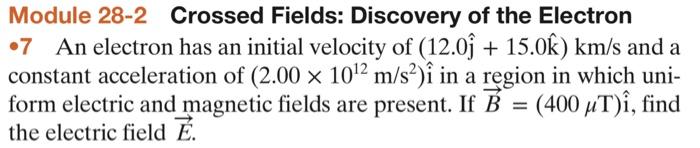 Solved Module 28-2 Crossed Fields: Discovery of the Electron | Chegg.com