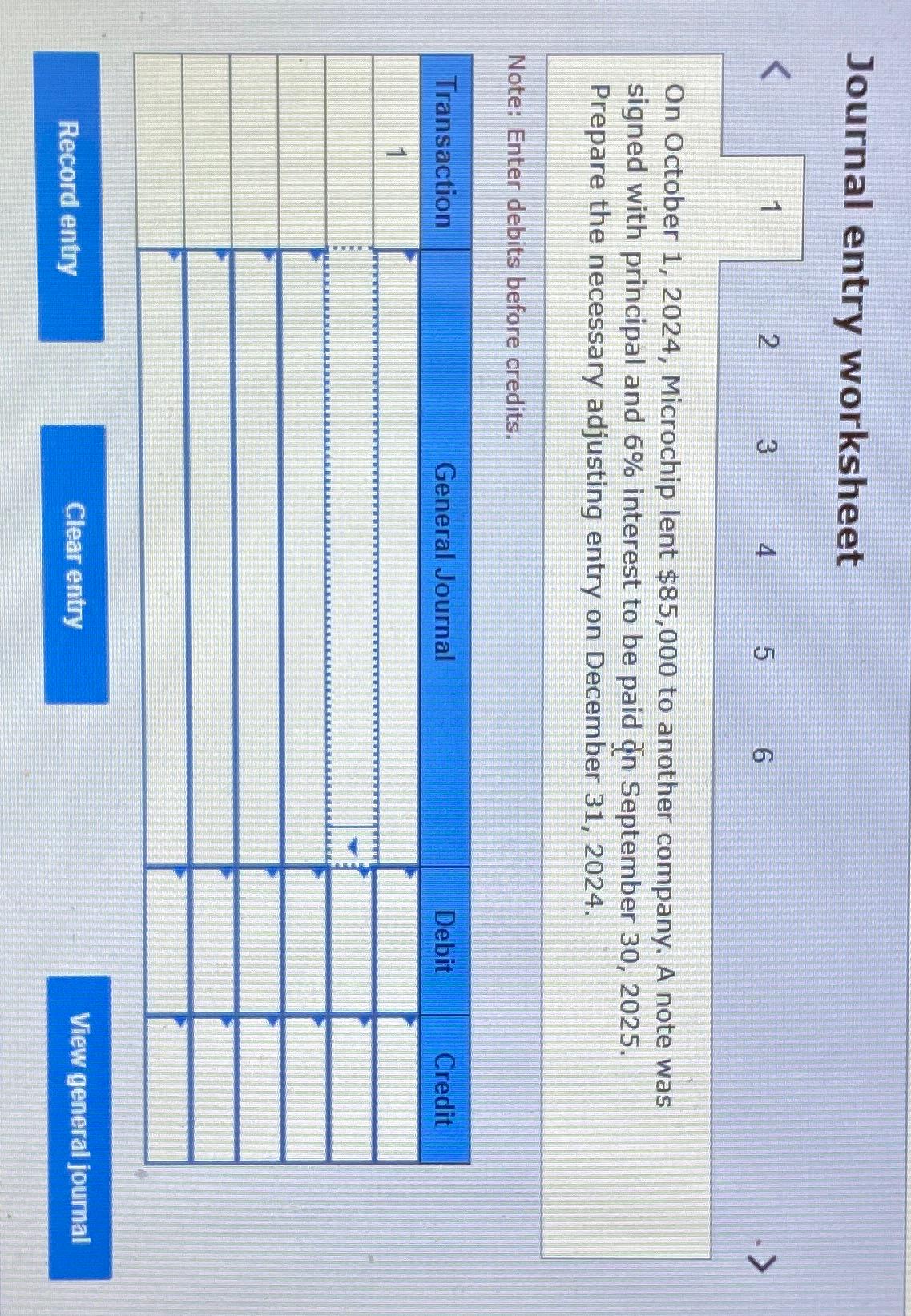 Solved On October 1,2024 , ﻿Microchip lent $85,000 ﻿to | Chegg.com